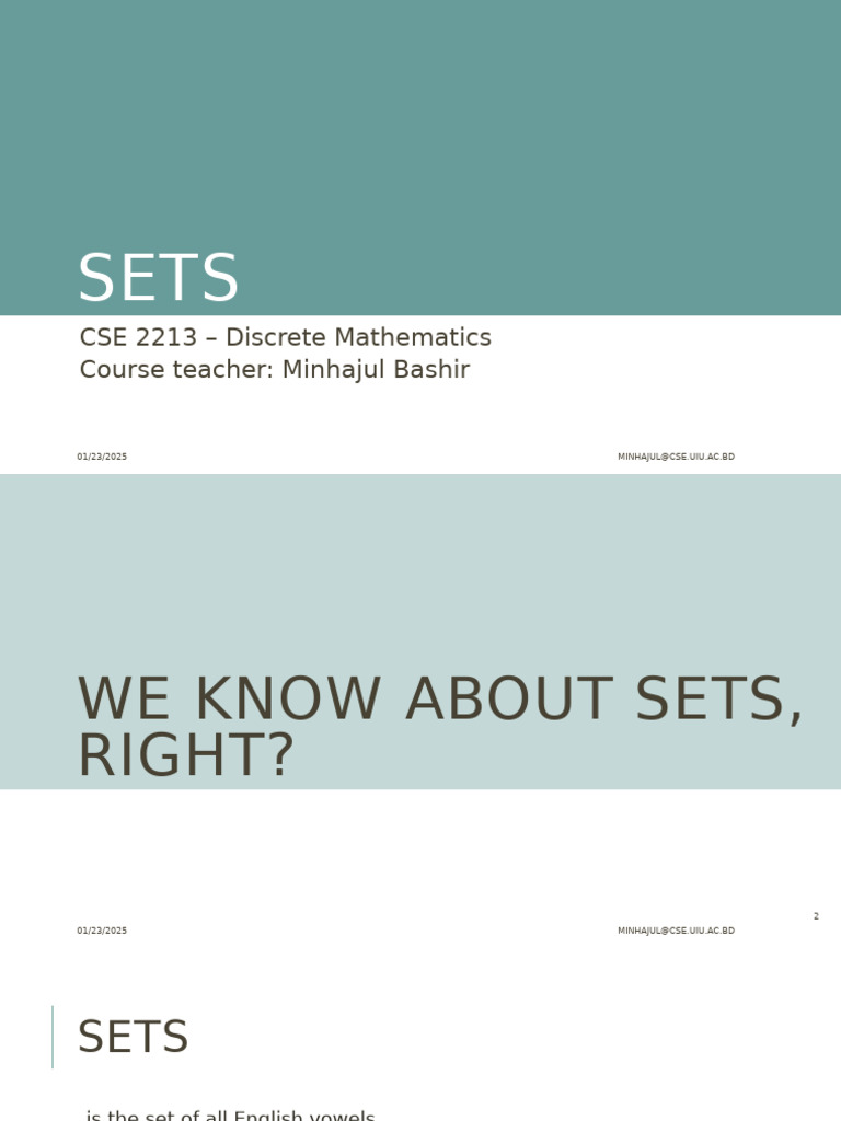Discrete Math: Sets & Subsets | PDF