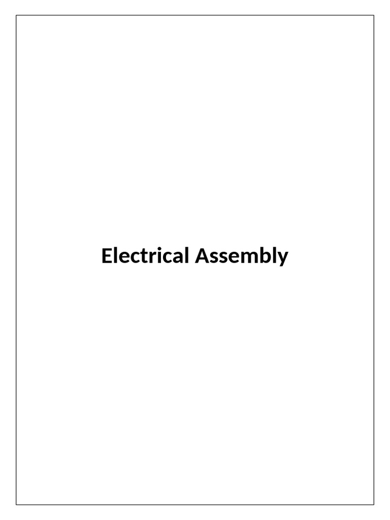 Internship Electrical Assembly | PDF | Electric Motor | Servomechanism