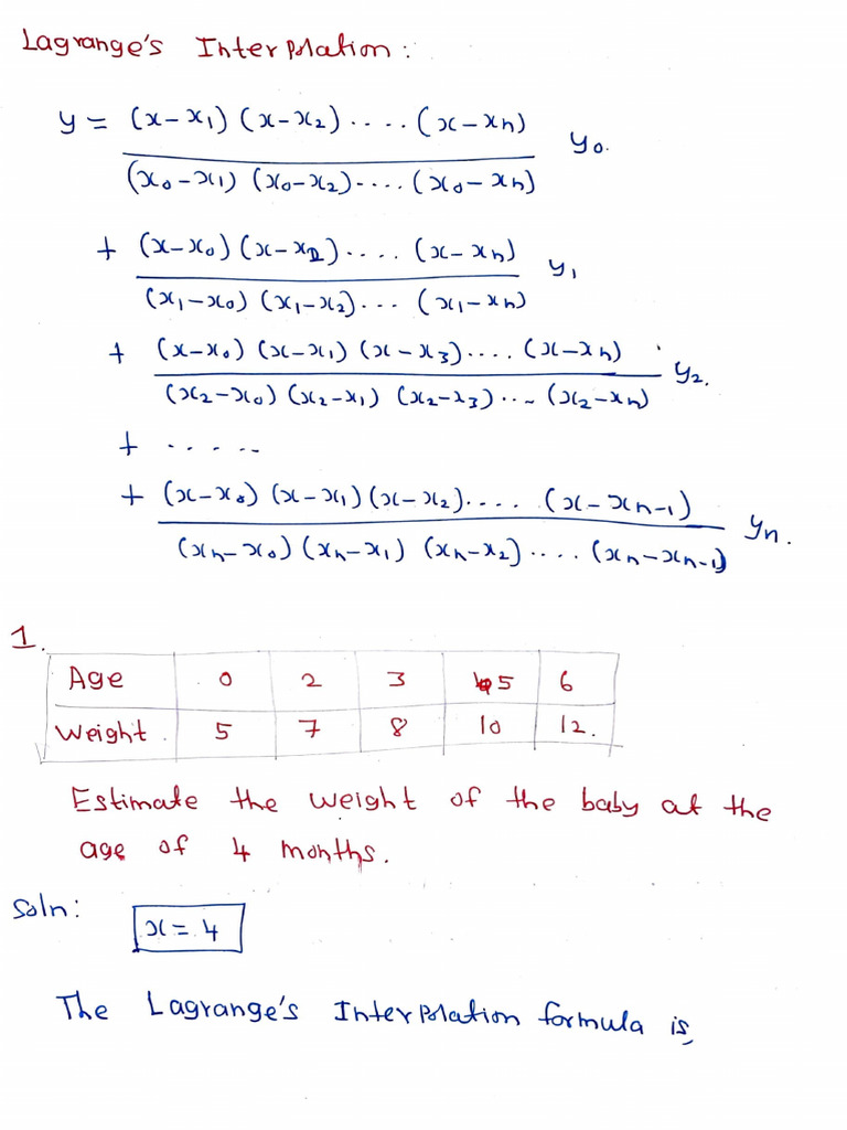 Lagrange Interpolation and Inverse interpolation | PDF