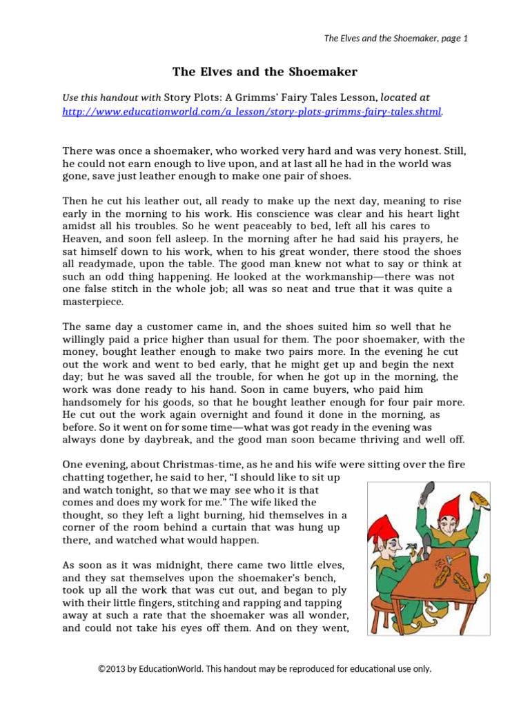 The Elves and The Shoemaker | PDF