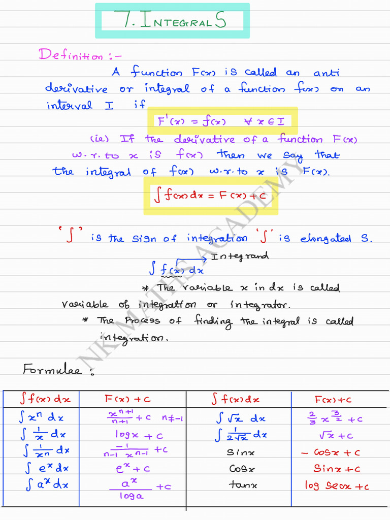 7 INTEGRALS - Watermark - 240611 - 144540 | PDF