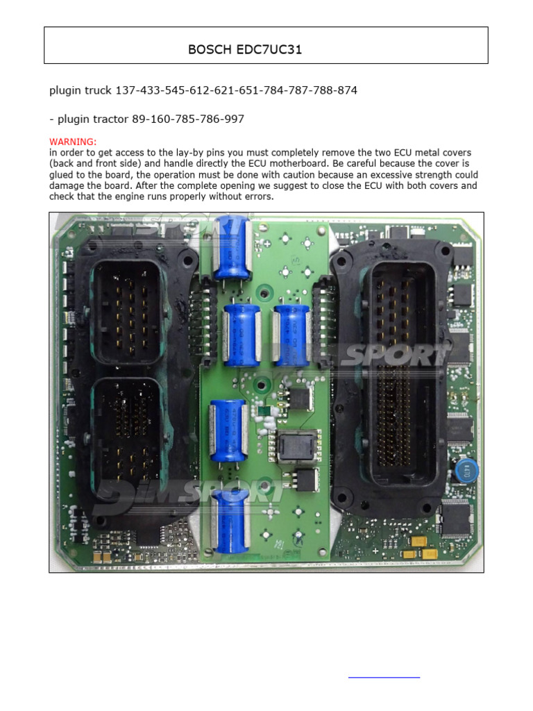 BOSCH EDC7UC31 ECU Installation Guide | PDF