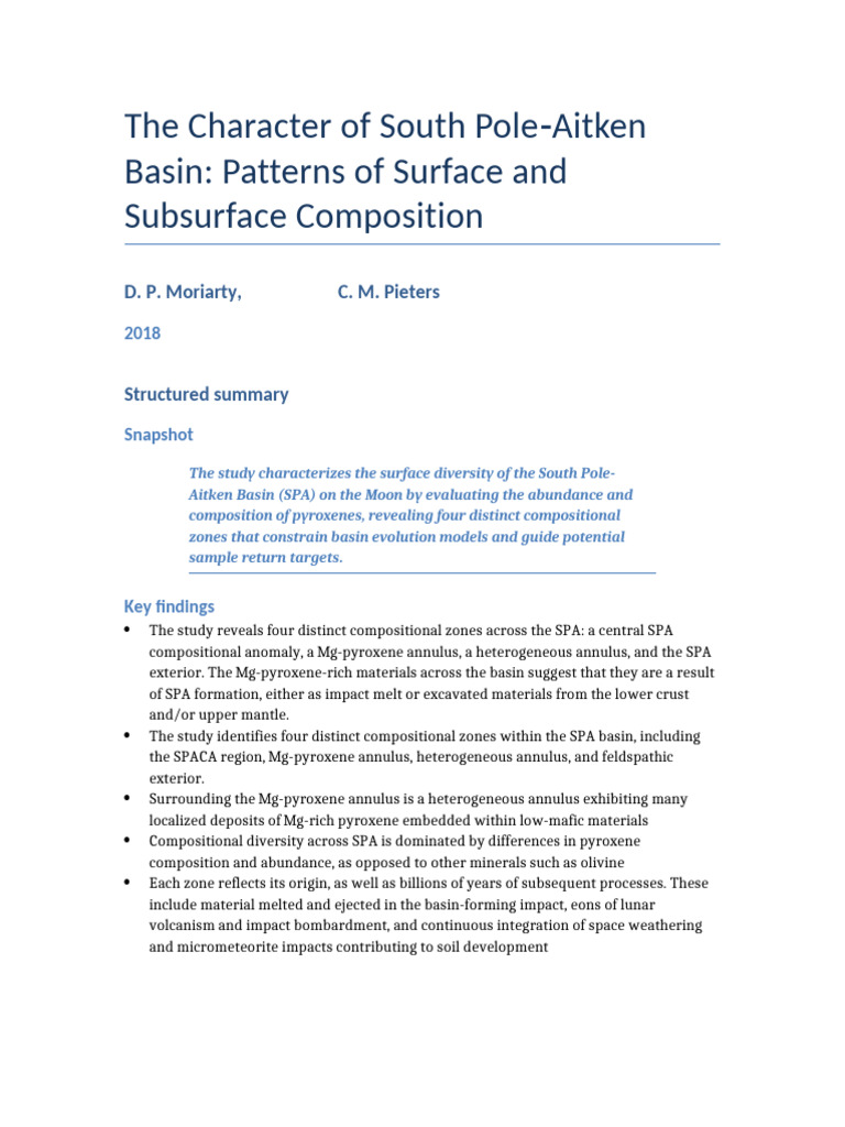 JGR_Planets_-_2018_-_Moriarty_-_The_Character_of_South_PoleAitken_Basin ...
