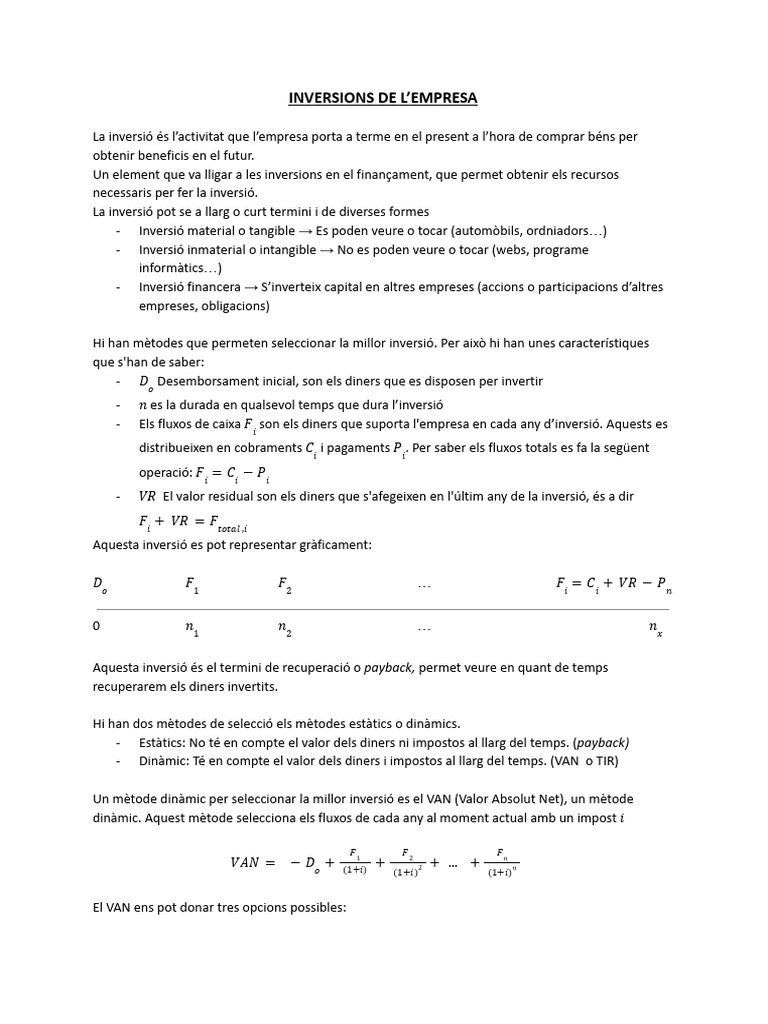 Inversions Financeres | PDF