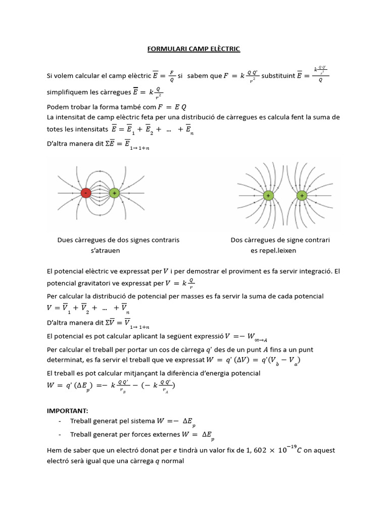 Camp Elèctric Formulari | PDF