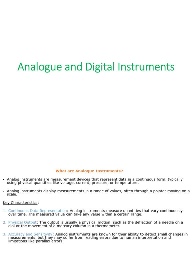 Lect_Analogue and Digital Instruments_M & I | PDF | Electrical ...