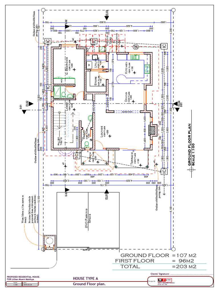 Proposed Residential House Plans | PDF | Architectural Elements ...