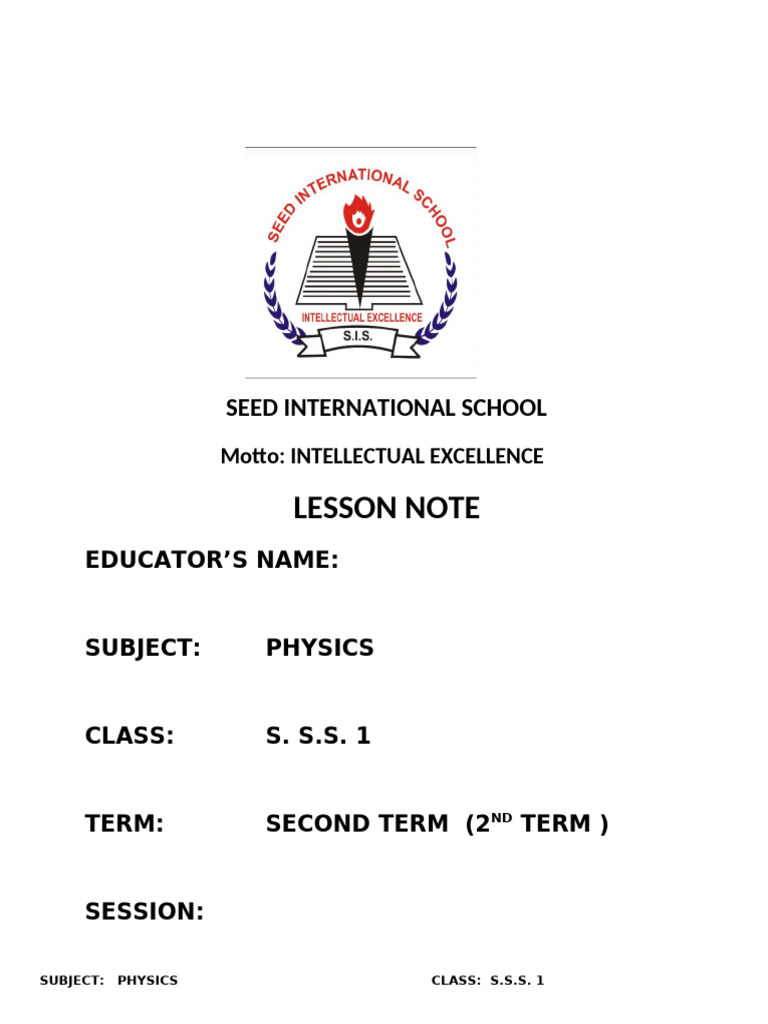 PHYSICS SS1 2ND TERM NOTE | PDF | Gravity | Temperature