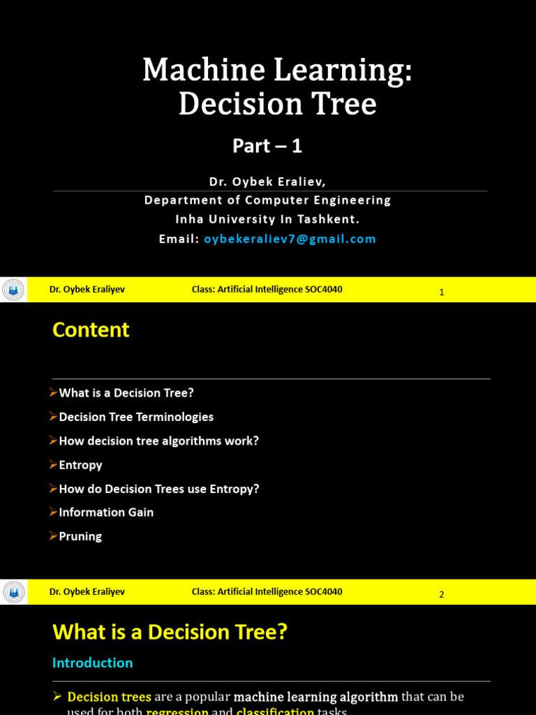 8.1. Machine Learning Decision Tree | PDF | Machine Learning | Algorithms