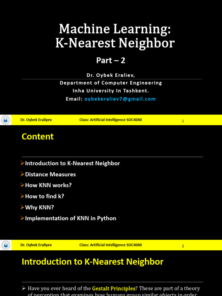 8.2. Machine Learning K Nearest Neighbor | PDF | Norm (Mathematics) | Distance
