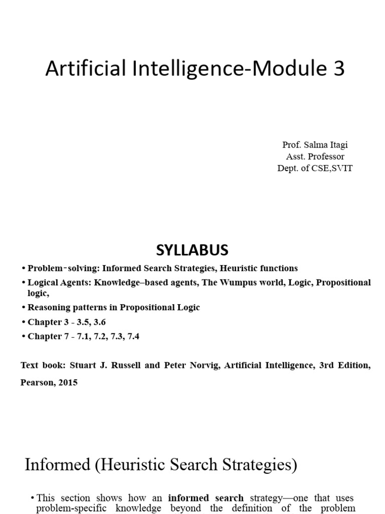 AI 3rd Module.pptx | PDF | Logic | Mathematical Logic AI 3rd Module.pptx | PDF | Logic | Mathematical Logic