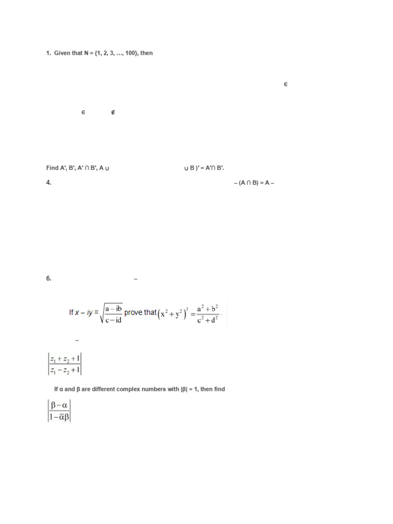Set Theory+complex No | PDF
