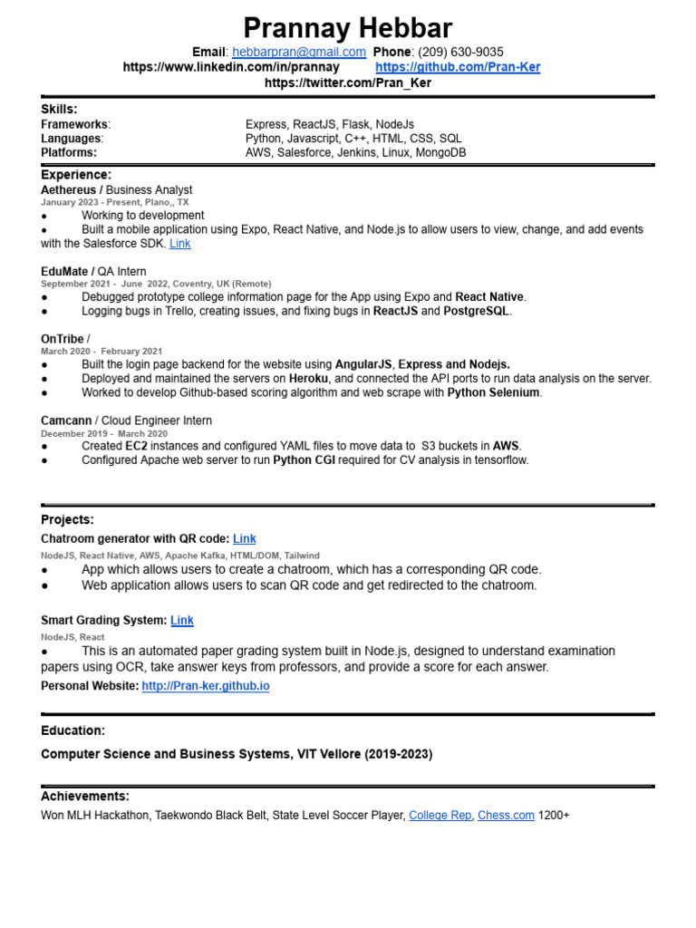 SDE Resume | PDF