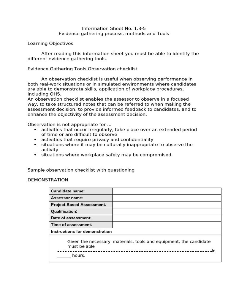 Evidence Gathering Process Methods and Tools | PDF | Methodology | Evidence