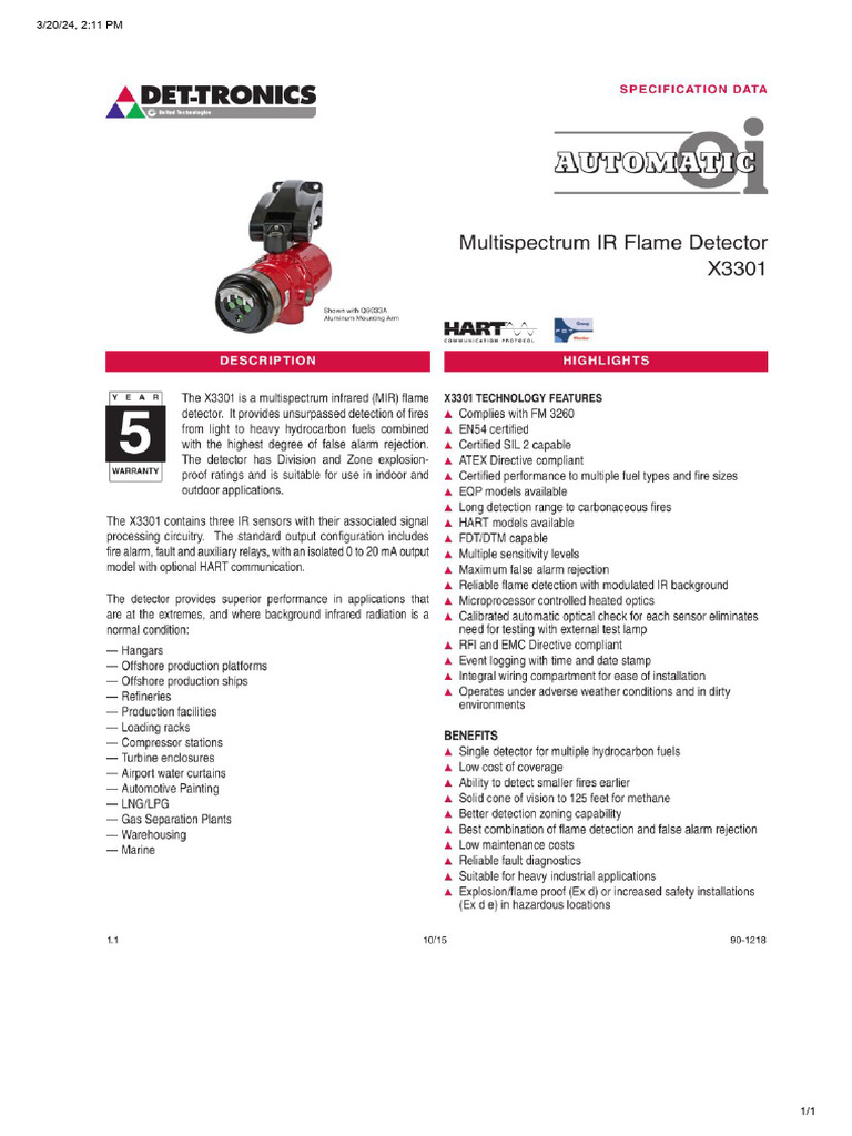 Detronics Flame Detector | PDF