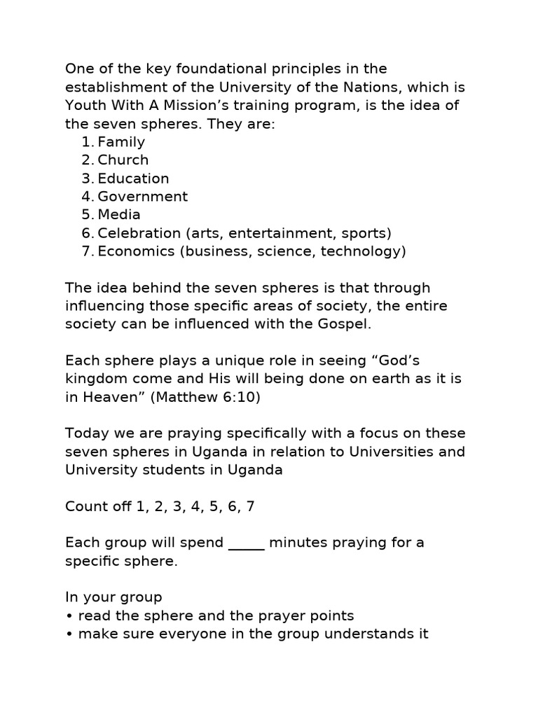 prayerday-spheres | PDF | Prayer