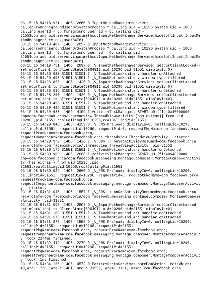 InputMethodManagerService Logs Analysis | PDF | Software | System Software