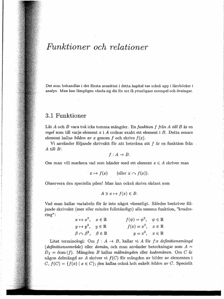 Funktioner, Injektiv, Surjektiv, Bijektiv | PDF