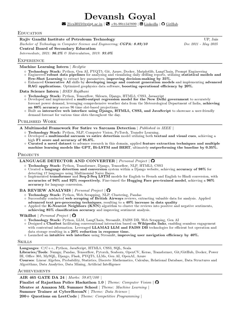 Devansh | PDF | Machine Learning | Python (Programming Language)