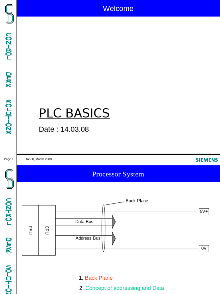 PLC Basic Training by S.bowmik | PDF | Input/Output | Central Processing Unit