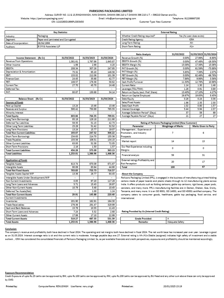 Parksons Packaging Limited (2024) | PDF | Equity (Finance) | Current ...