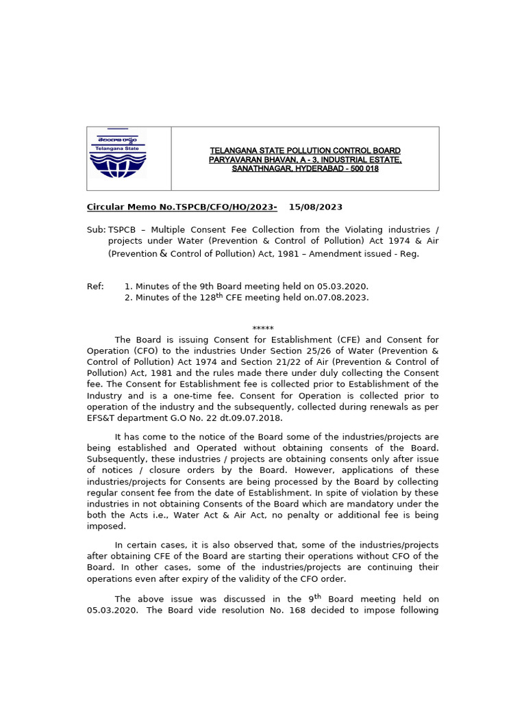 Multiple Consent Fee Circular - 15.08.2023 | PDF | Justice | Crime & Violence