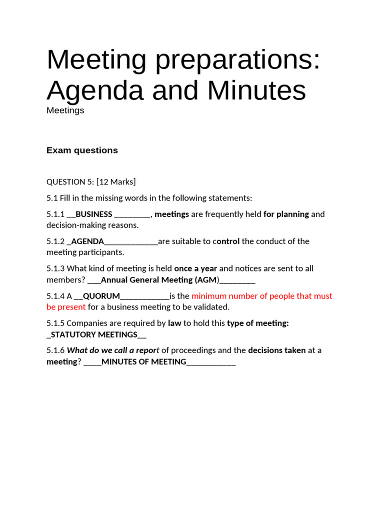 Business Meeting Essentials | PDF