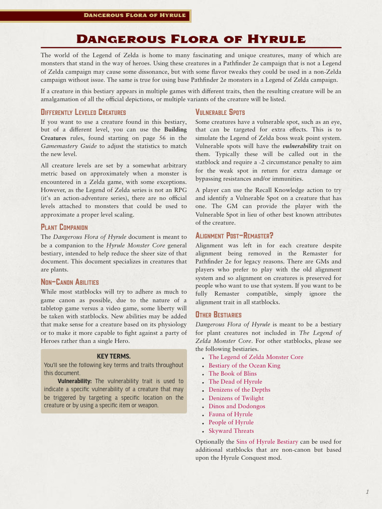 Dangerous Flora of Hyrule | PDF | Snake