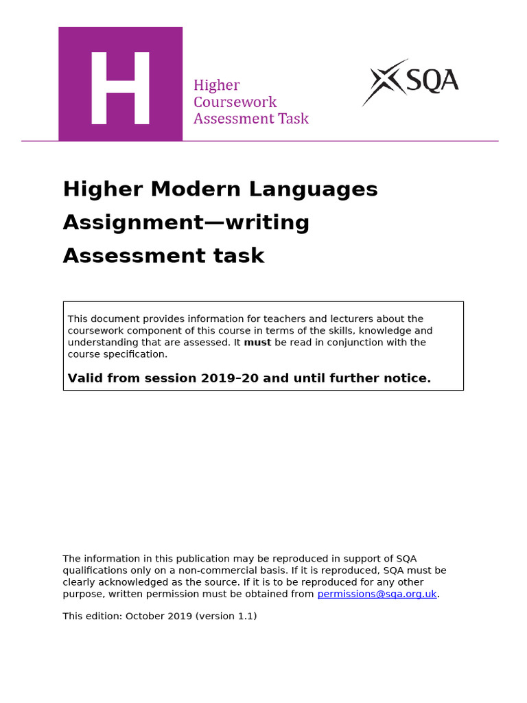 Higher Modern Languages Writing Guide | PDF | Linguistics | Human ...