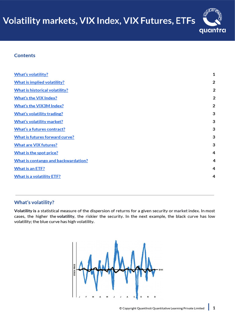 Volatility Markets | PDF | Vix | Futures Contract