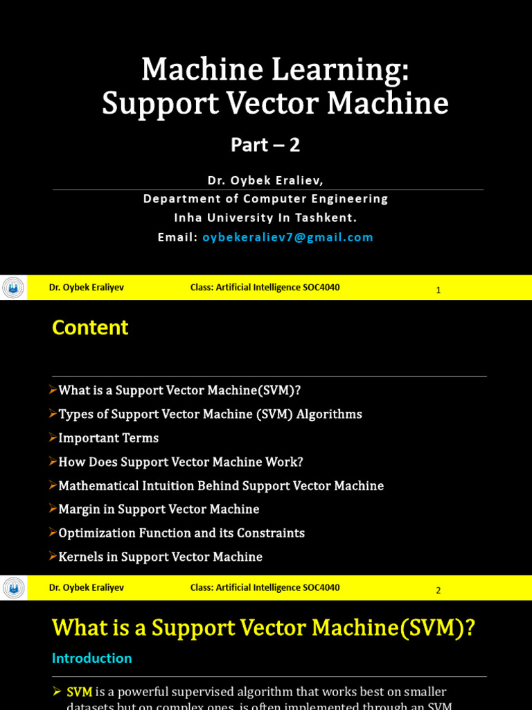 7.2. Machine Learning Support Vector Machine | PDF | Support Vector Machine | Applied Mathematics