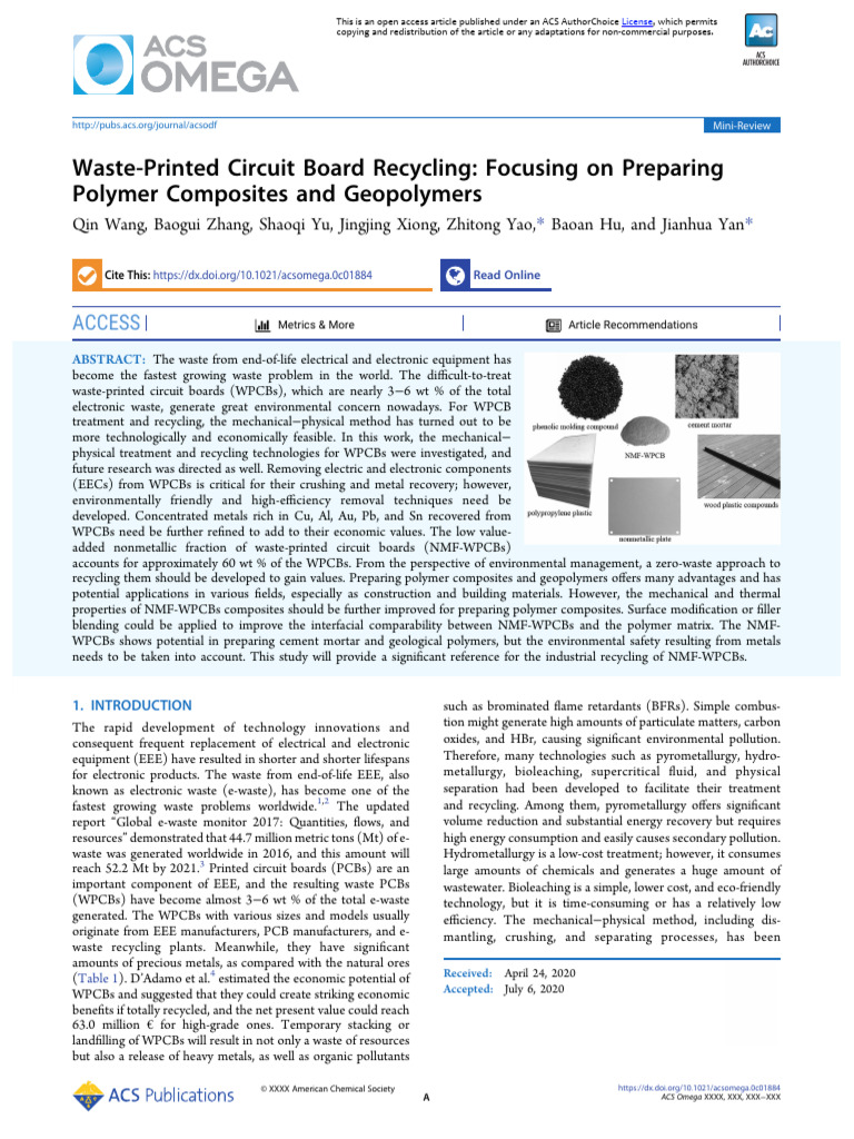 Waste-Printed Circuit Board Recycling Focusing On | PDF | Composite ...