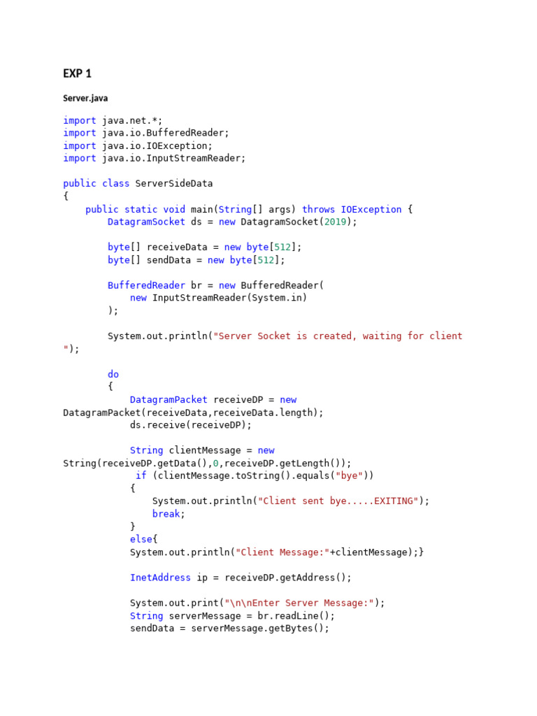 javacodeclientserver | PDF | Computer Networking | Computer Programming