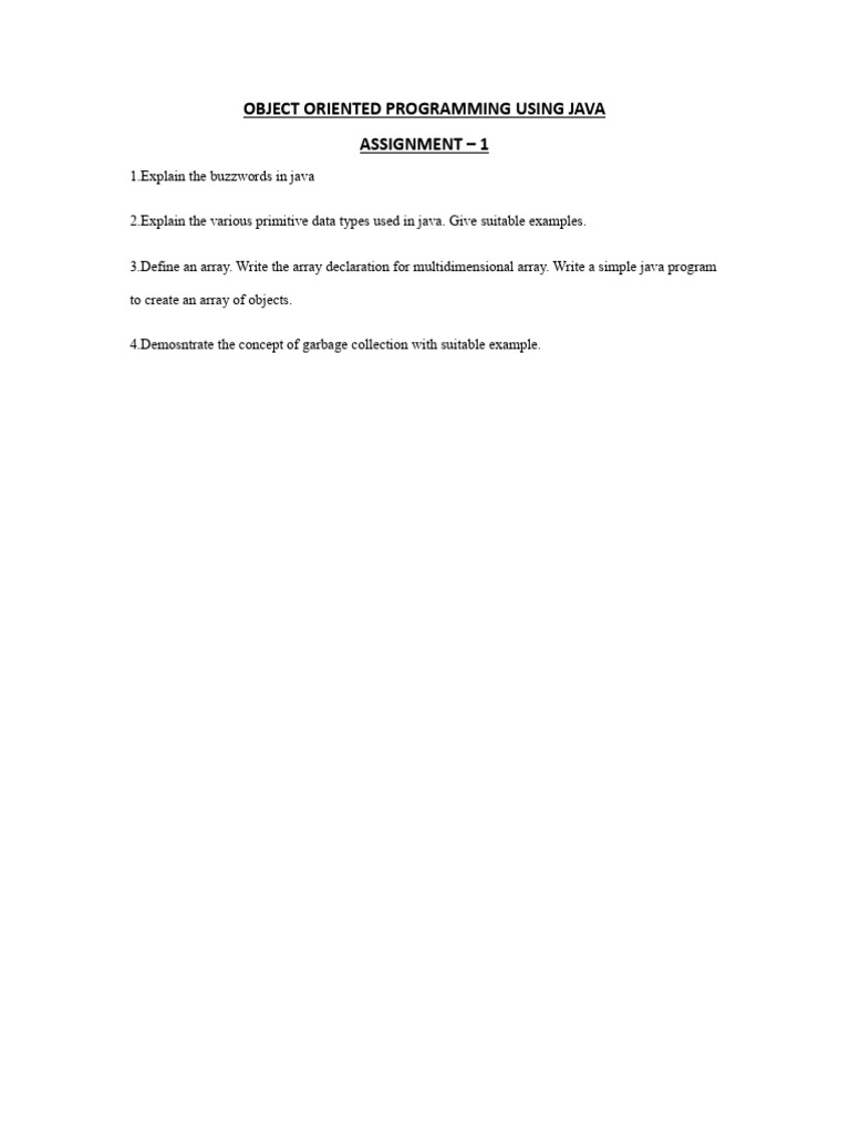 Java Object-Oriented Programming Assignment | PDF