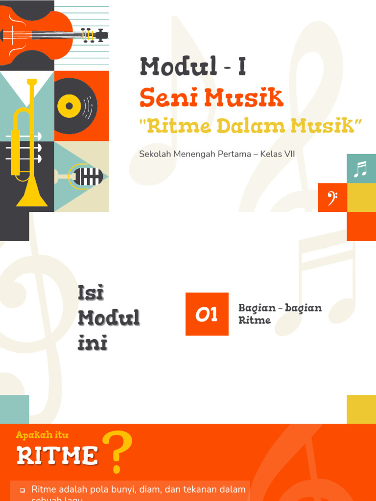 Modul Ajar Seni Musik - Ritme Dalam Musik - Notasi Balok | PDF
