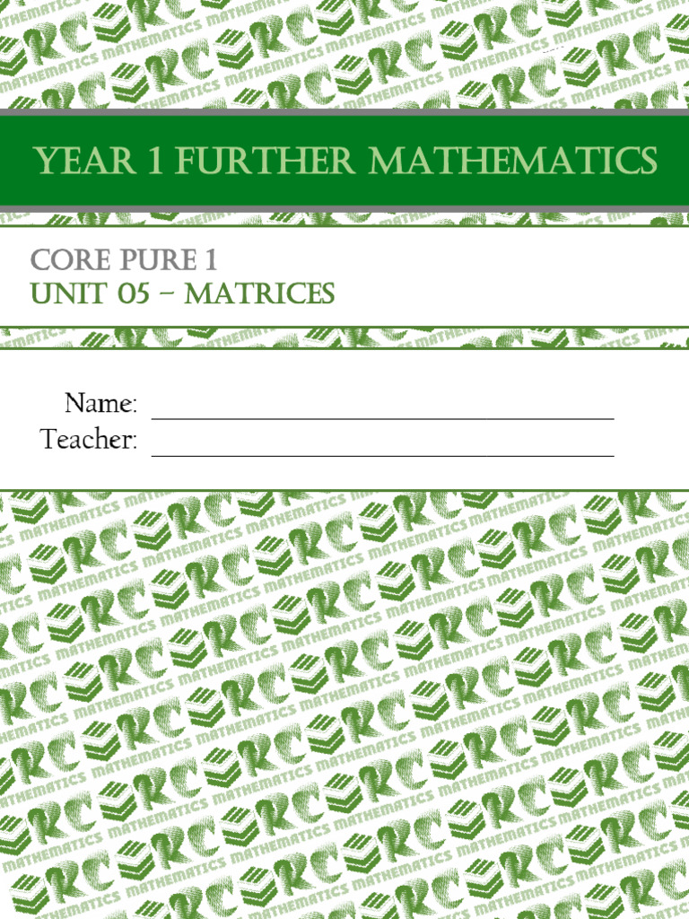 Unit 05 Matrices - Student | PDF | Matrix (Mathematics) | Mathematical Physics