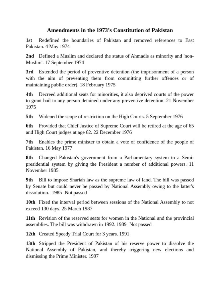 Amendments in The 1973 Constitution | PDF | Federally Administered ...