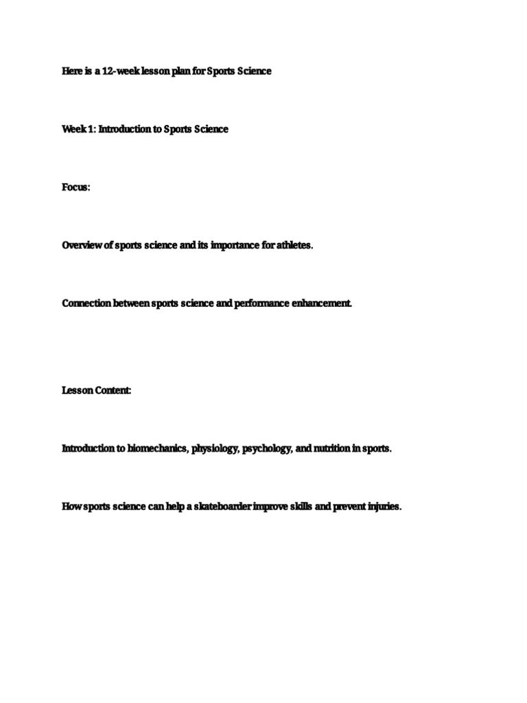 12-Week Skateboarding Science Plan | PDF