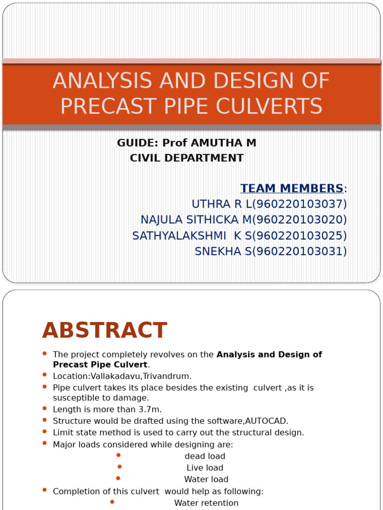 ANALYSIS AND DESIGN OF PRECAST PIPE CULVERTS | PDF