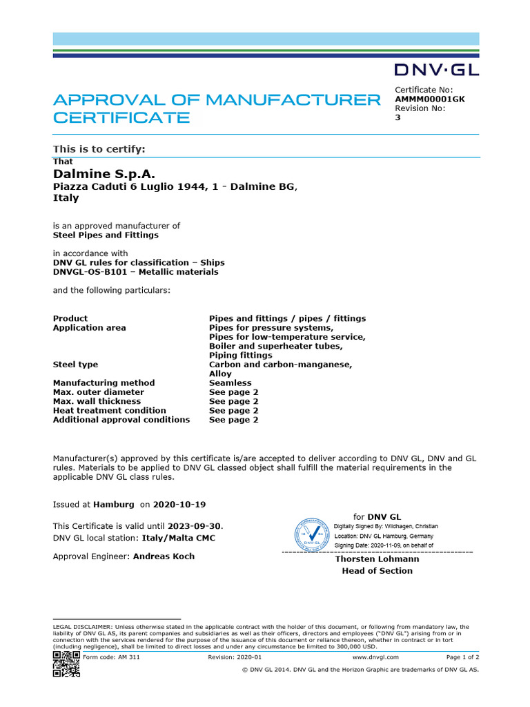 dnv_gl_ammm00001gk_dalmine | PDF | Pipe (Fluid Conveyance) | Building Materials