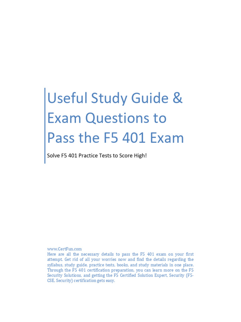 Useful Study Guide & Exam Questions To Pass The F5 401 Exam - PDF Room ...