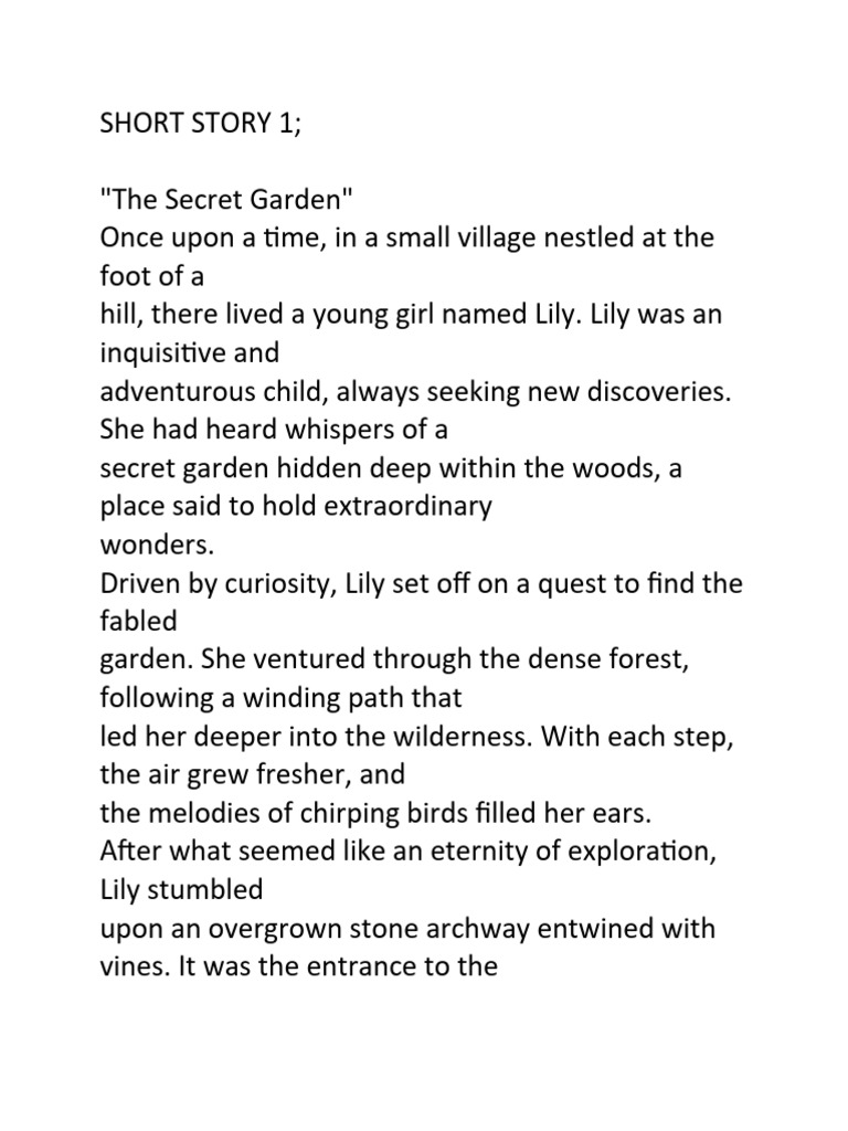 Lily's Secret Garden Adventure | PDF