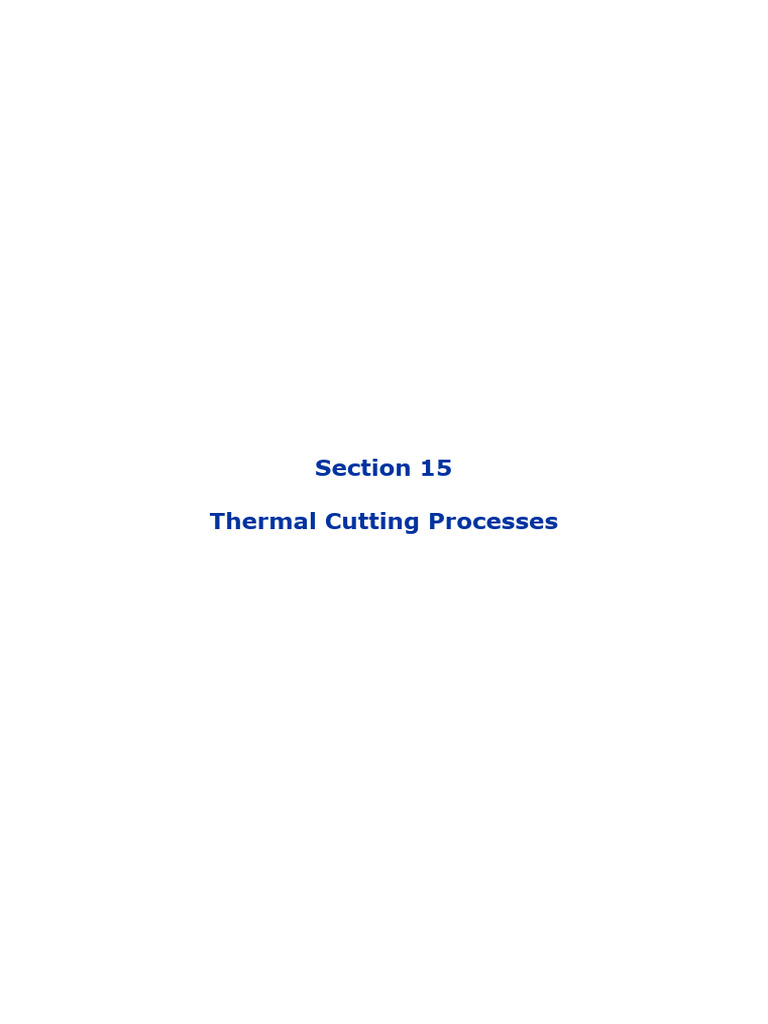Section 15-Thermal Cutting Processes | PDF | Welding | Construction