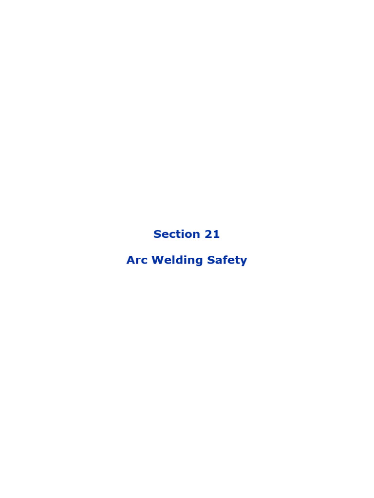 Section 21-Arc Welding Safety | PDF | Welding | Construction