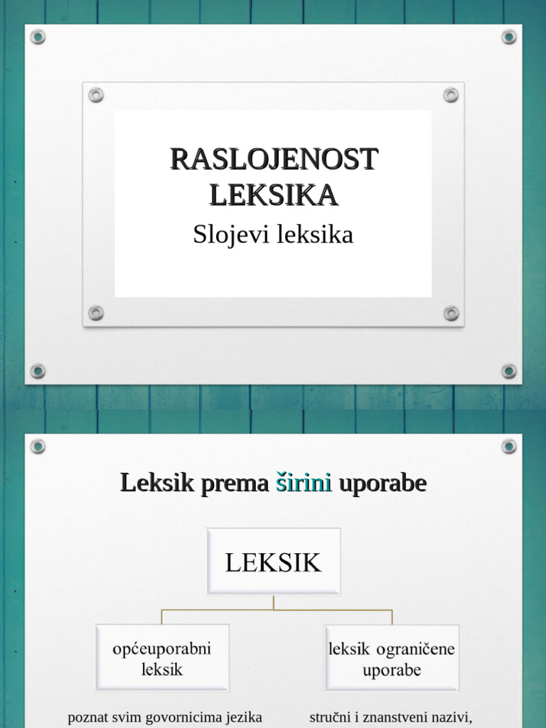 Raslojenost Leksika | PDF