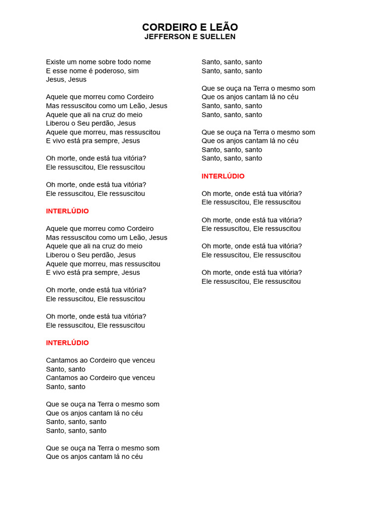 Jesus: Cordeiro e Leão Ressuscitado | PDF