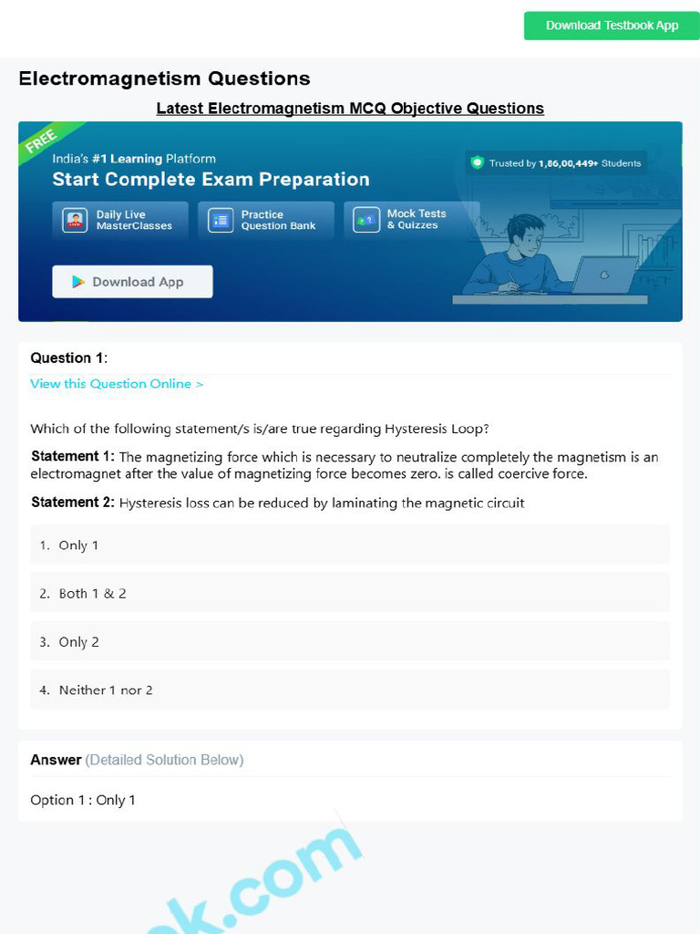 mcq-on-electromagnetism | PDF