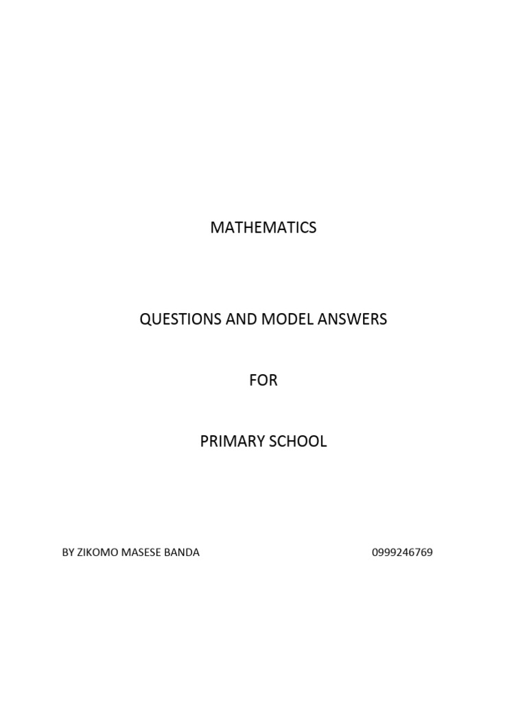 Mathematics Model Answers (200) | PDF | Area | Inequality (Mathematics)
