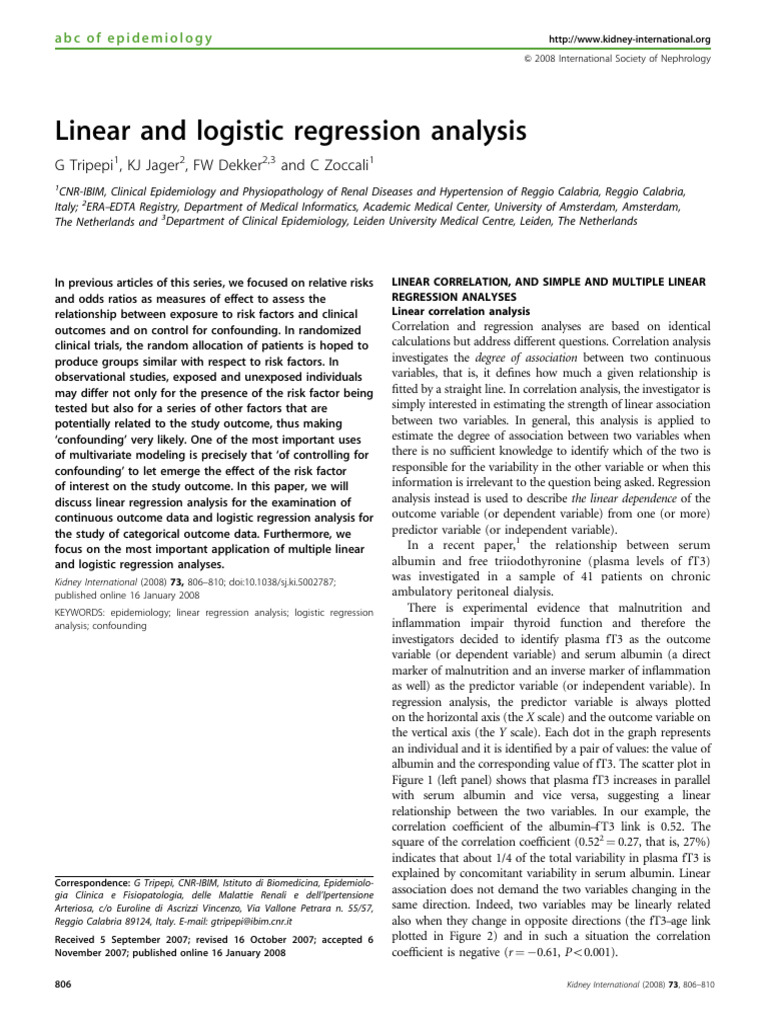 Linear and Logistic Regression Analysis | PDF | Linear Regression | Regression Analysis
