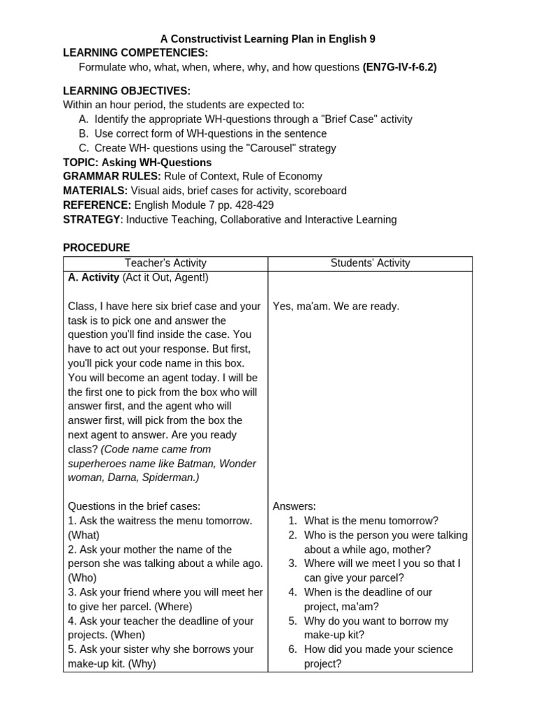 'A-Constructivist-Learning-Plan-in-English-7 Christine Sanidad' With ...